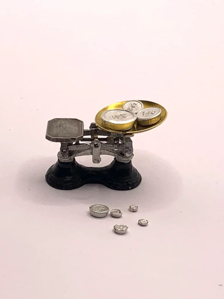 BLACK Weighing Scales By Jane Newman , Handmade & Painted, Collectable ...