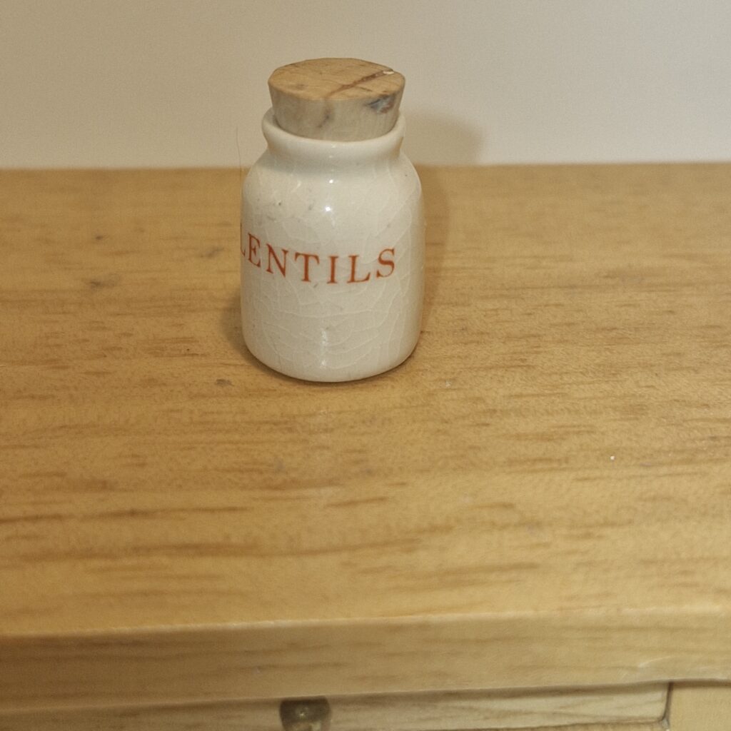 Stokesay Ware Fine China Miniatures, Porcelain Canister, Lentil Jar ...